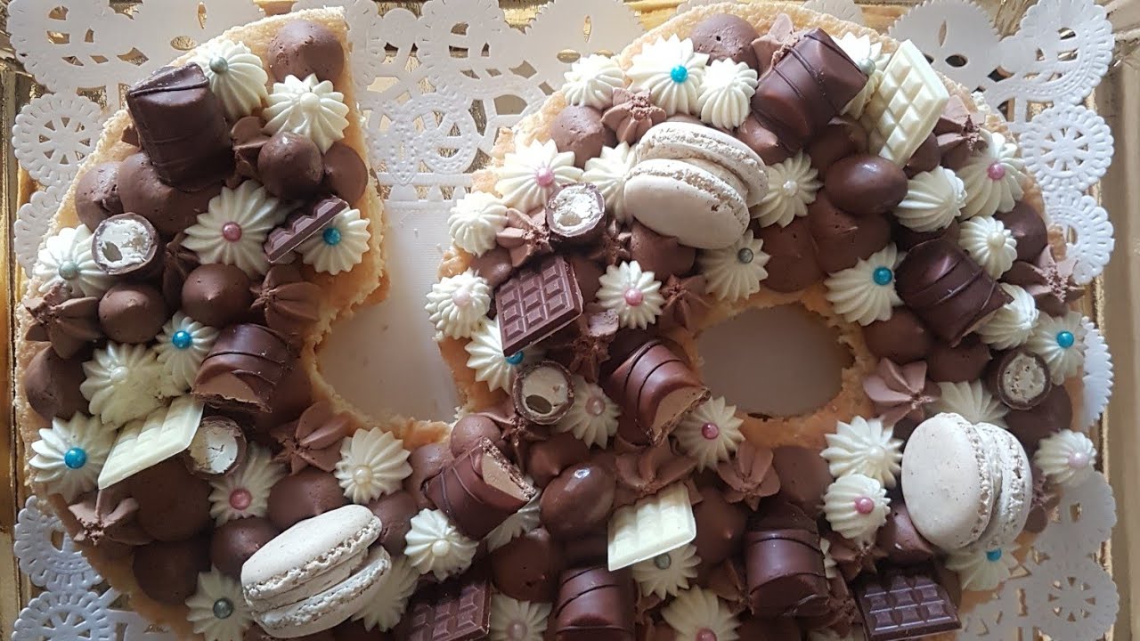 Gâteau D'anniversaire : NUMBER CAKE CHOCOLATS ou Gâteau chiffre - YouTube