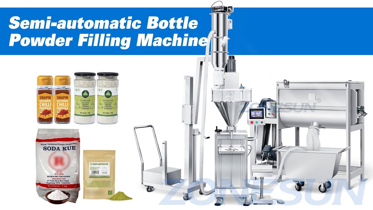 How To Use Semi-Automatic Custard Powder Filling Machine With Vacuum ...