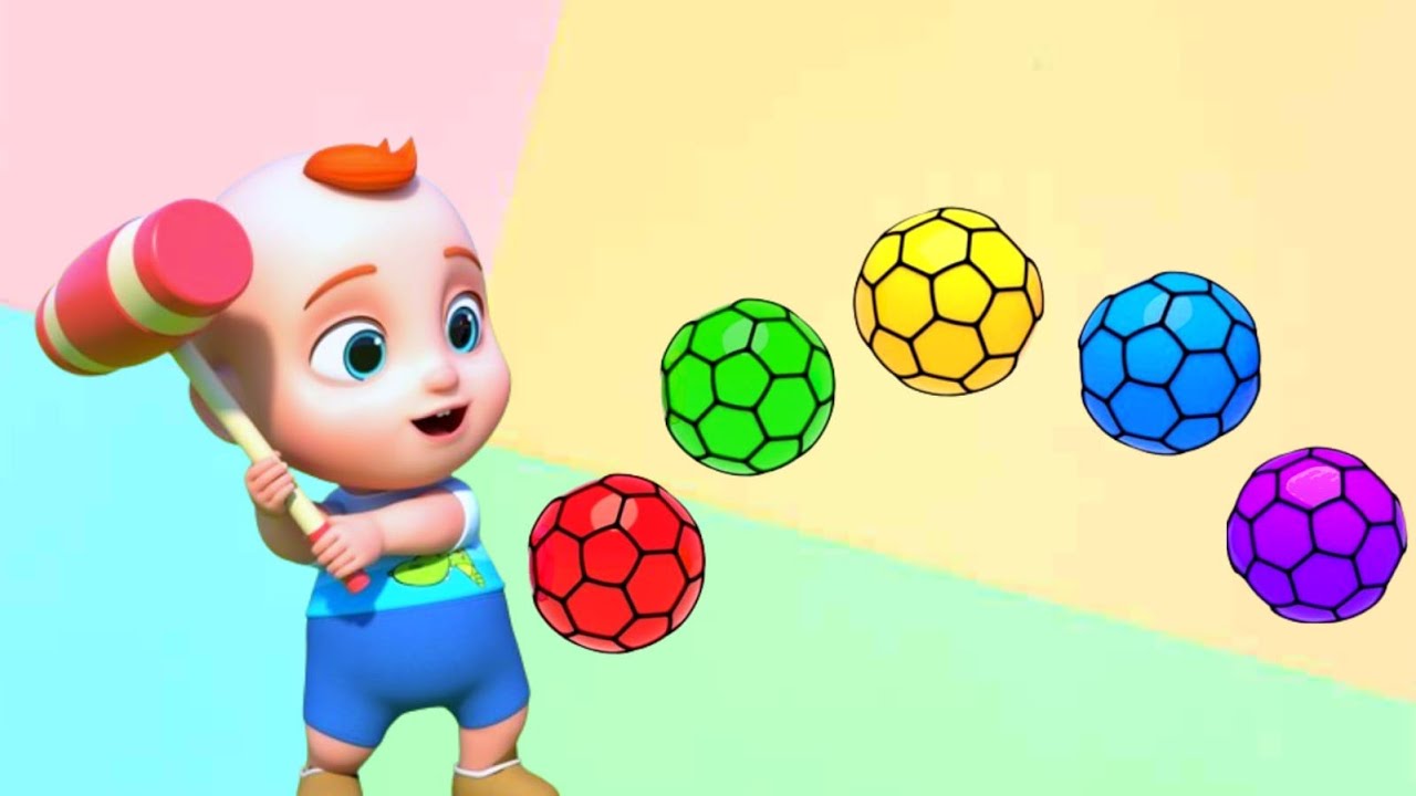 Color squishy ball Finger Family & Hickory Dickory Dock Nursery Rhymes ...