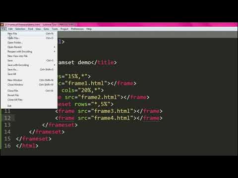 How to create frames in HTML by using frameset tag. - YouTube