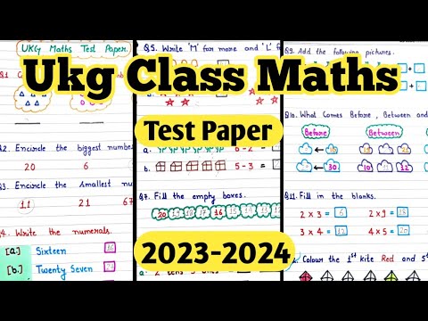 Ukg Maths Test Paper 2023-2024 // Ukg Maths// Ukg Maths Question Paper ...