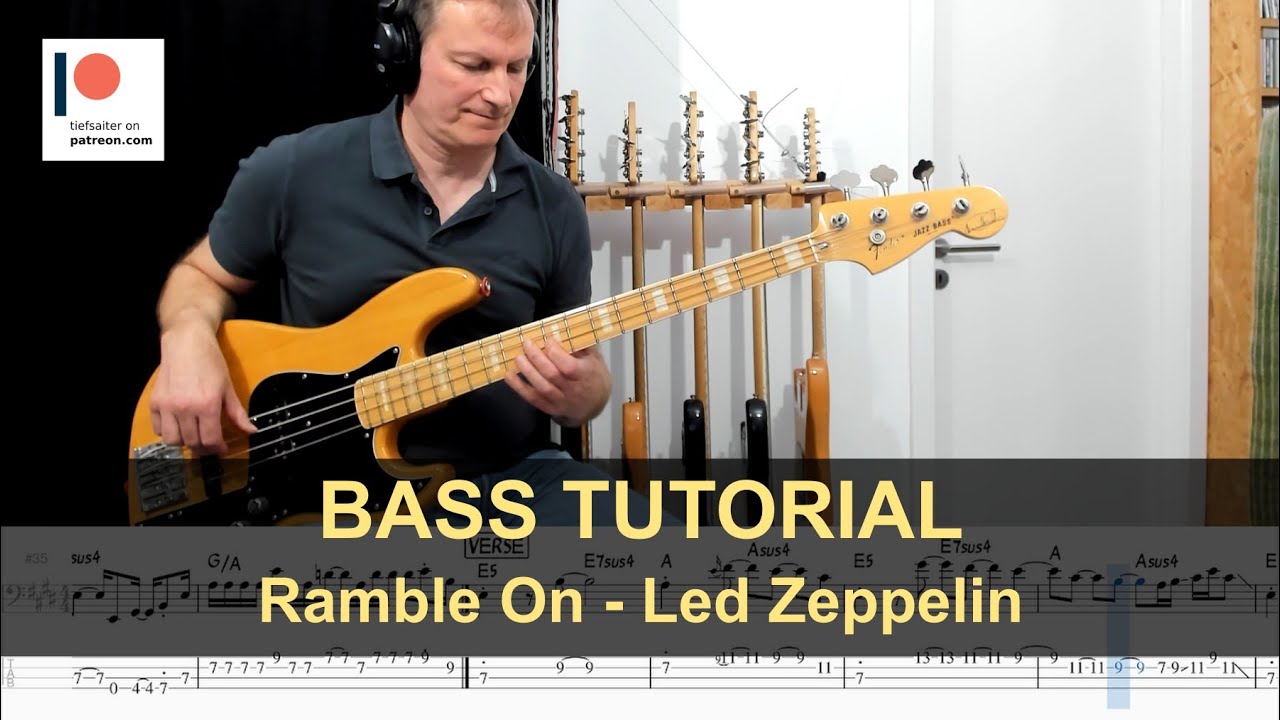 Ramble On - Led Zeppelin | Bass Tutorial (Sheet + TABs) - YouTube