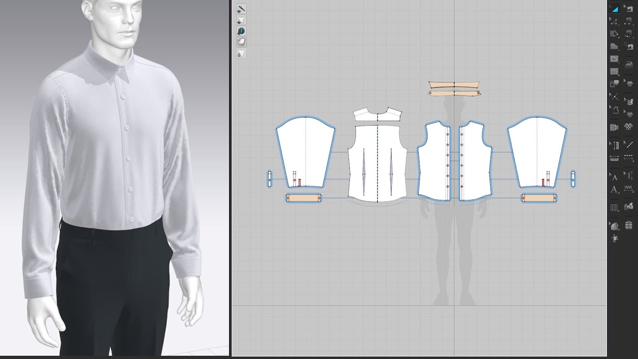 Drafting Dress Shirt, Marvelous Designer, Clo - YouTube