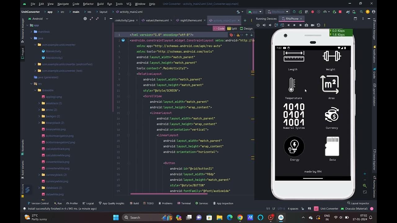 Creating a Basic Unit Converter using Java and XML| Android Studio|Github - YouTube