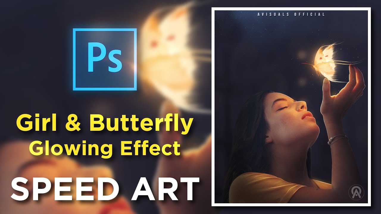 Glow Effect In Photoshop : Glowing Butterfly - YouTube