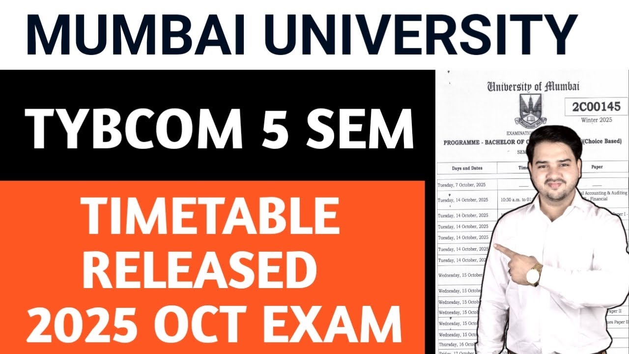 TYBCOM 5 SEM Timetable || 2025 Oct exam Timetable TYBCOM 5 Sem ...