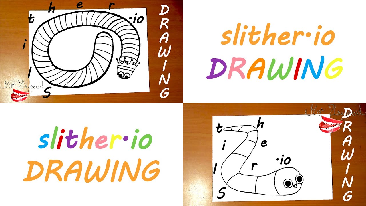 How to Draw slither.io Snake: slither.io Snake King and slither.io ...