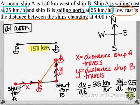 Related Rate (ships traveling) - YouTube