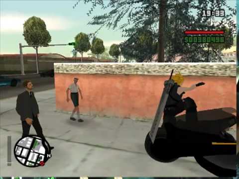 Gta san andreas mods Cloud strife - YouTube