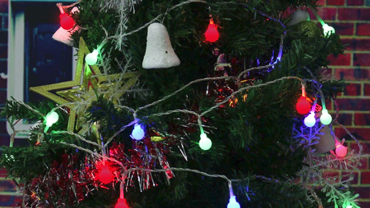 Serie navideña en forma de bolita con luz led multicolor - YouTube