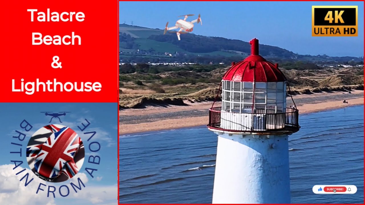 Aerial Journey to Talacre Lighthouse taking in the stunning scenery # ...
