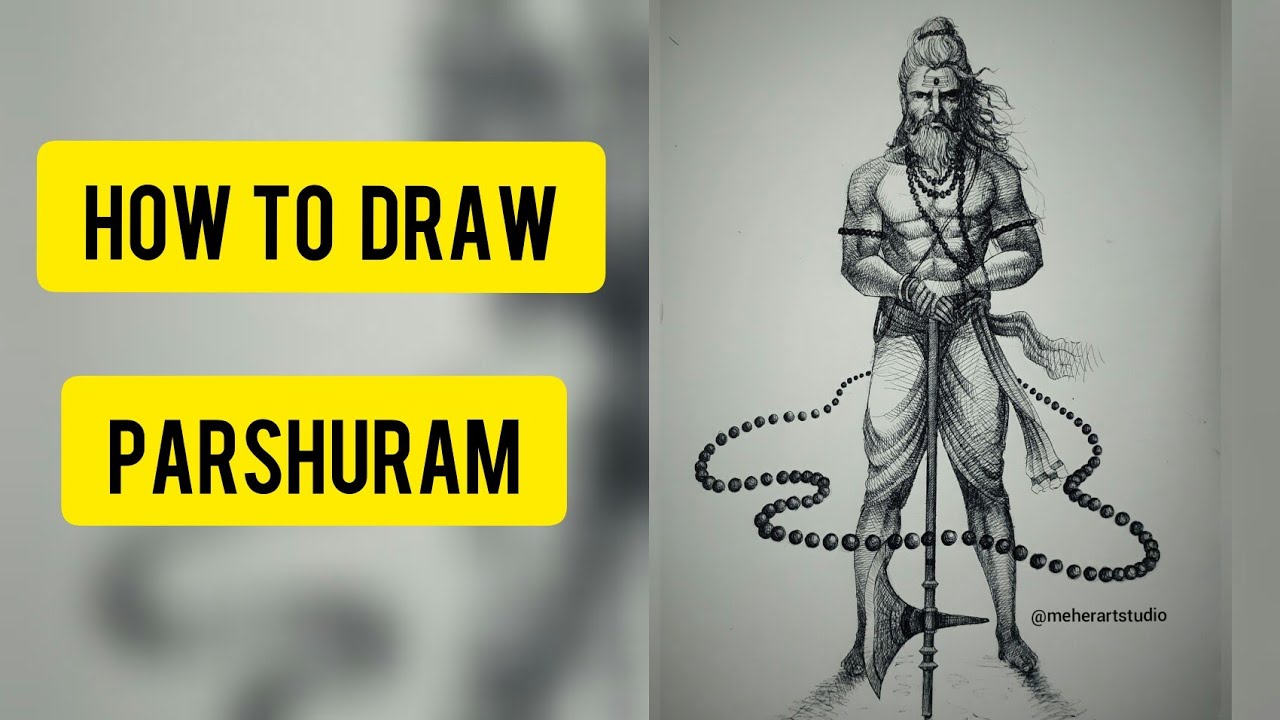 How to draw parshuram // pen harching tutorial - YouTube