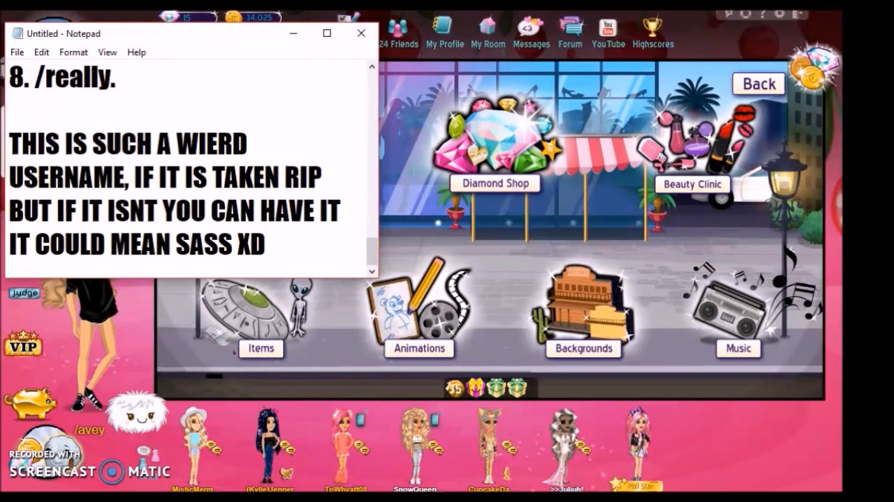 MSP 20 Girl Usernames! - YouTube
