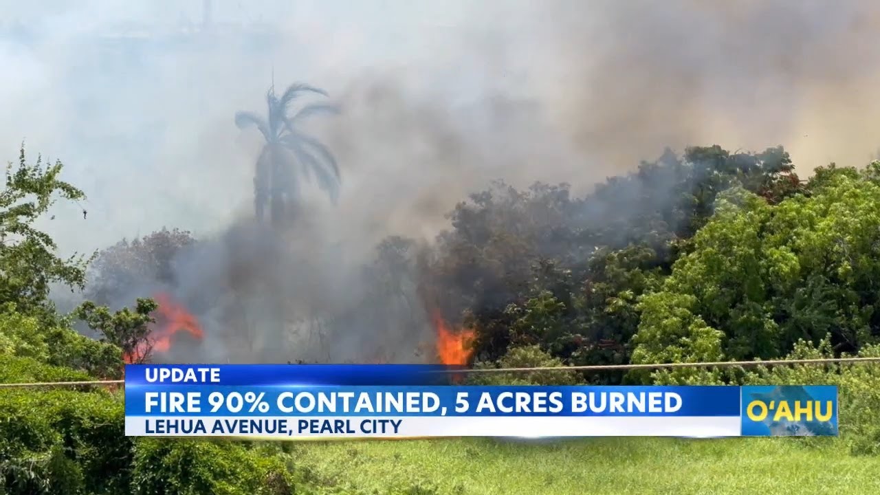 Pearl City fire now 90% contained with 5 acres of marshland burned ...