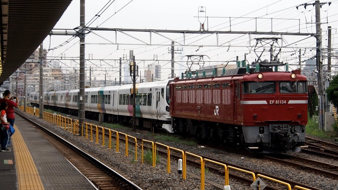 2019/08/20 【AT入場】 E257系 M-109編成 EF81-134 尾久駅 | JR East: E257 Series M-109 Set for Refurbishment ...