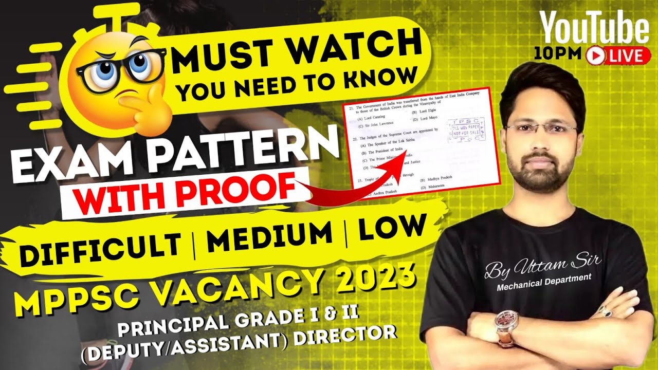 MPPSC Principal Exam 2023 | Last 55 Days Important Tips | by Uttam Sir ...