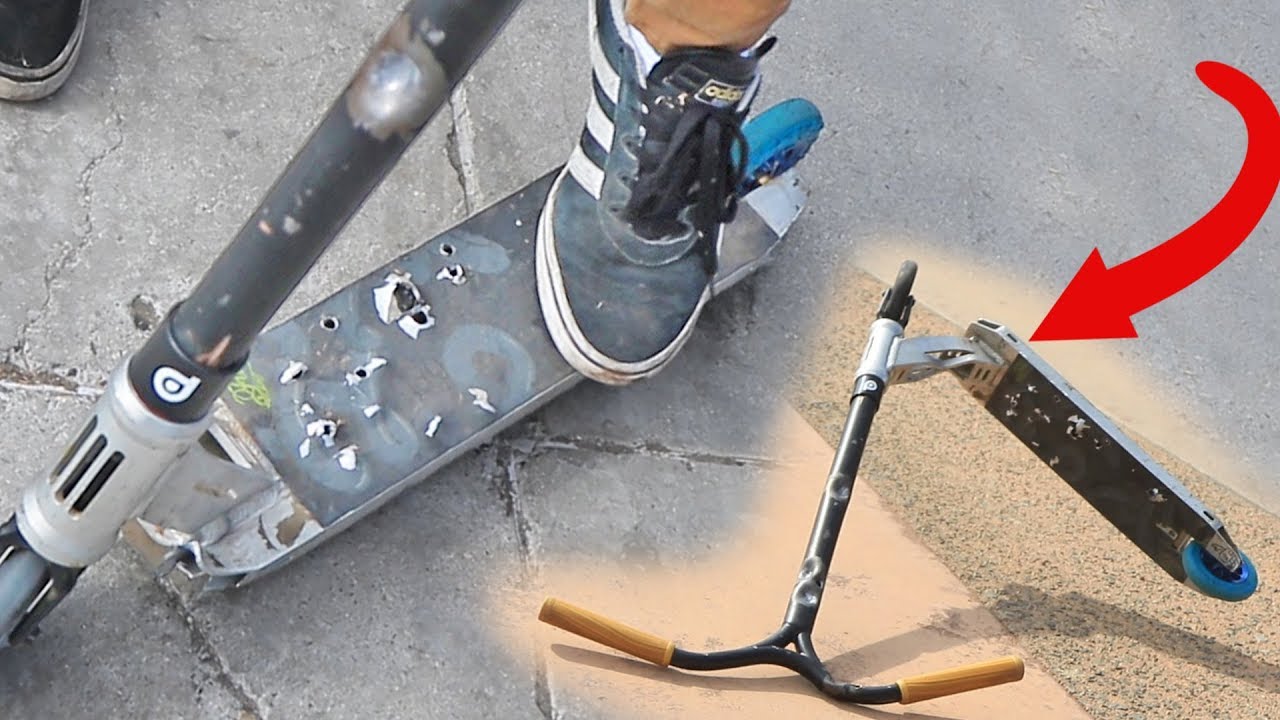 RIDING DESTROYED SCOOTER PARTS - YouTube