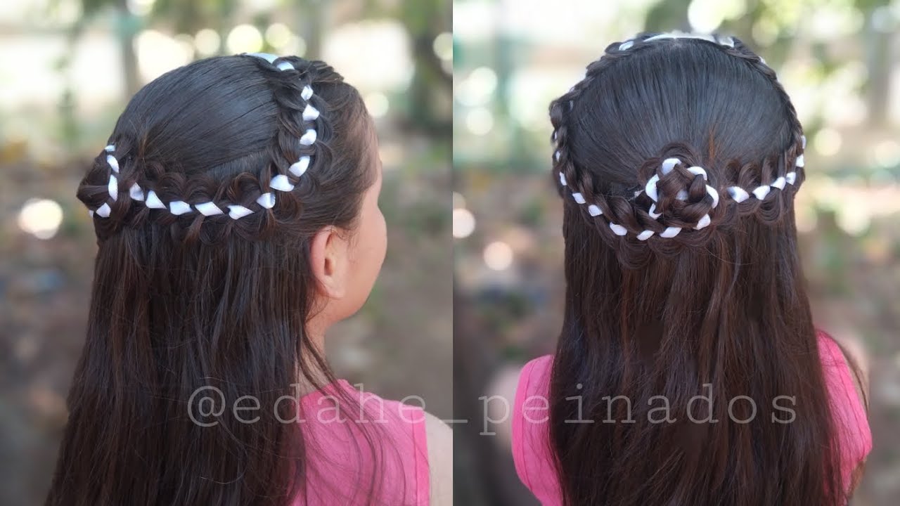 PEINADO ELEGANTE CON LISTÓN Y CABELLO SUELTO - YouTube