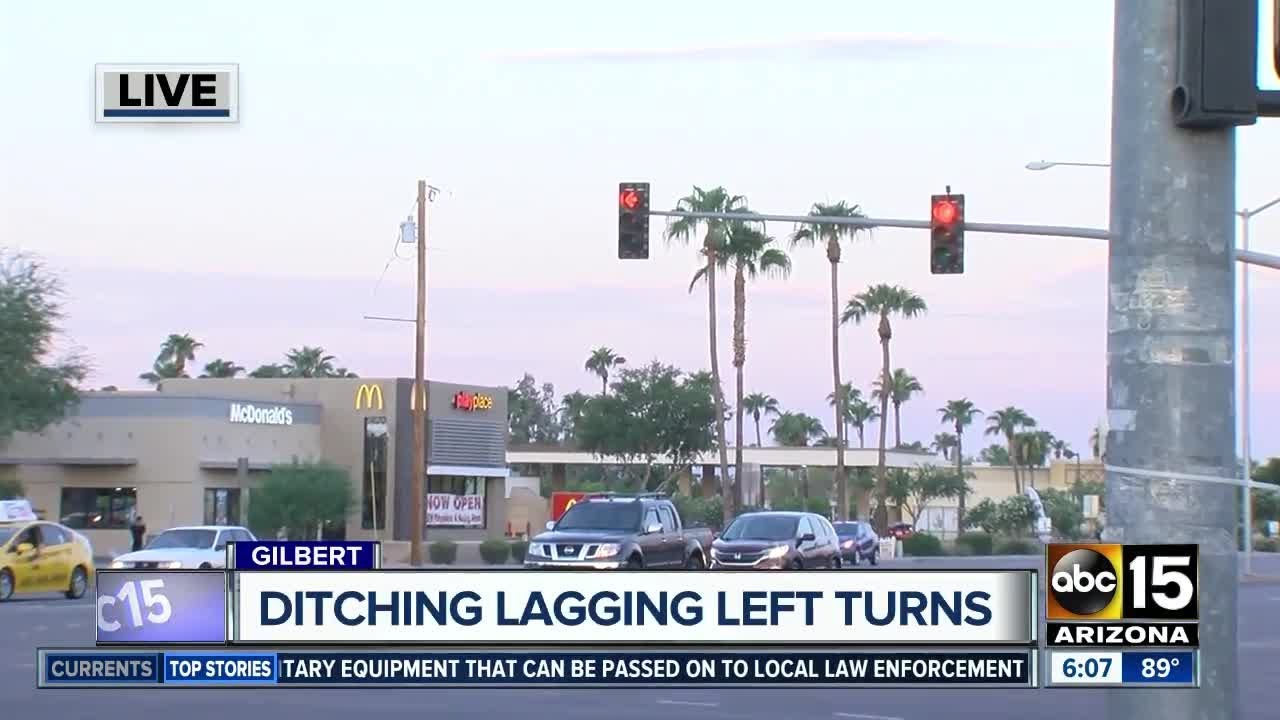 Crews changing left turn arrows in Gilbert from lagging to leading ...