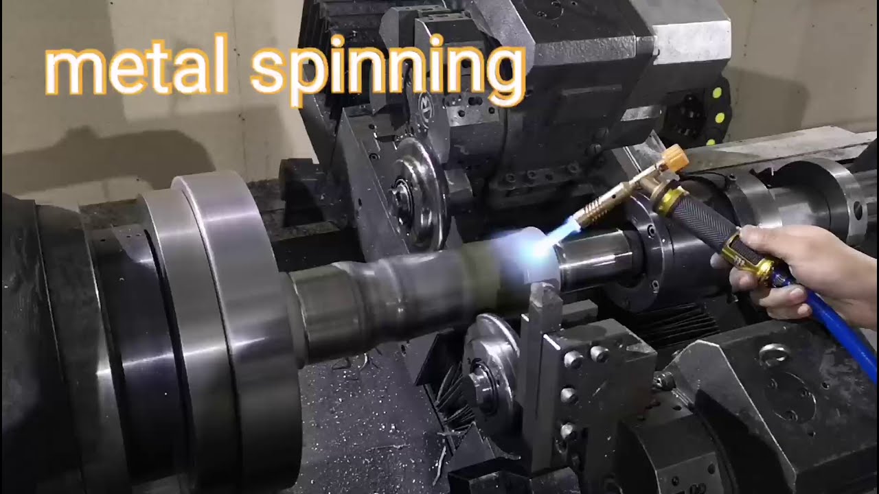 4mm aluminum tube metal spinning - heating spinning - YouTube
