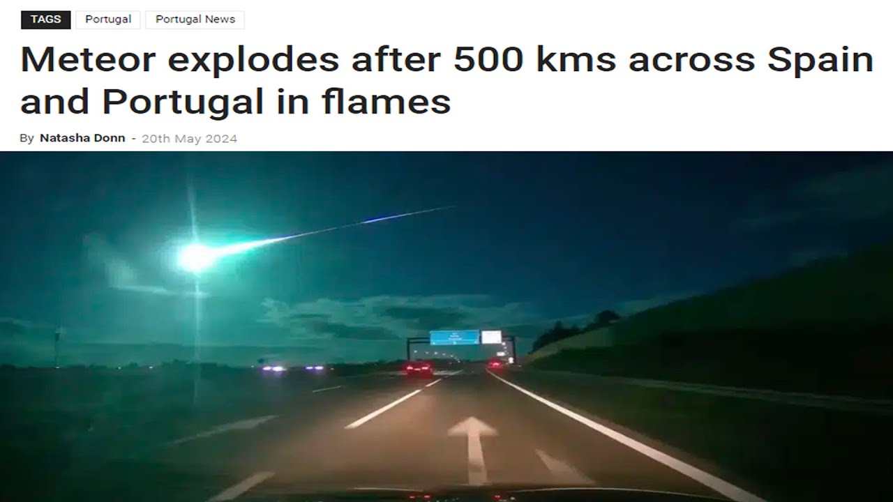 Gorgeous Blue Meteor in Portugal - YouTube