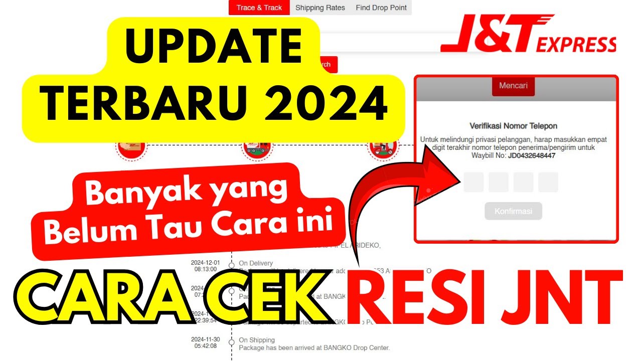 UPDATE TERBARU CARA CEK RESI J&T PASTI BERHASIL. TUTORIAL CEK RESI JNT ...