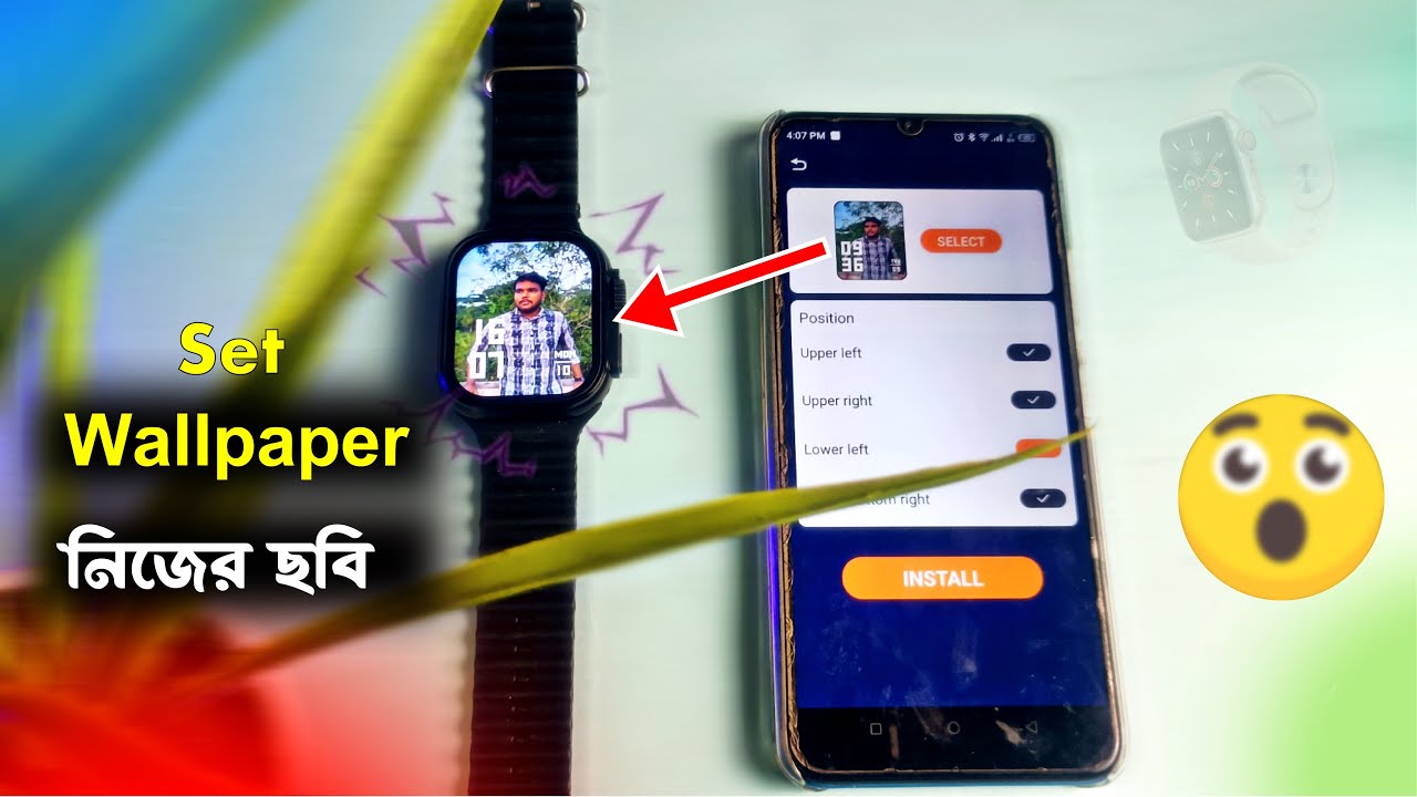How to set your photo in smartwatch wallpaper 😲 T900 Ultra Wallpaper ...