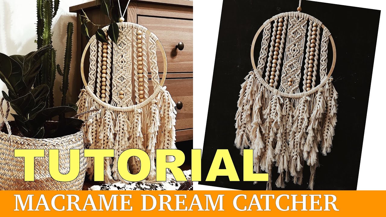 DIY: BALI STYLE 🌾🌴MACRAME DREAM CATCHER TUTORIAL - YouTube