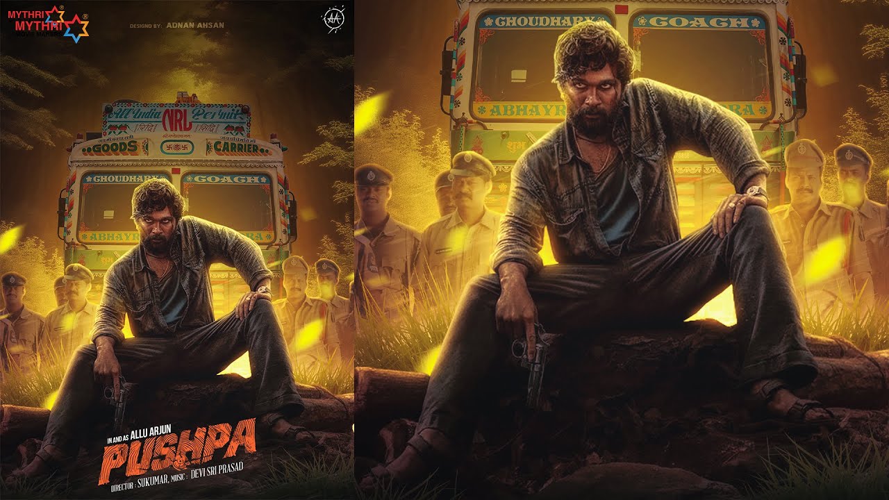 Pushpa Movie Poster Design | Photoshop Tutorial | Photo Manipulation ...