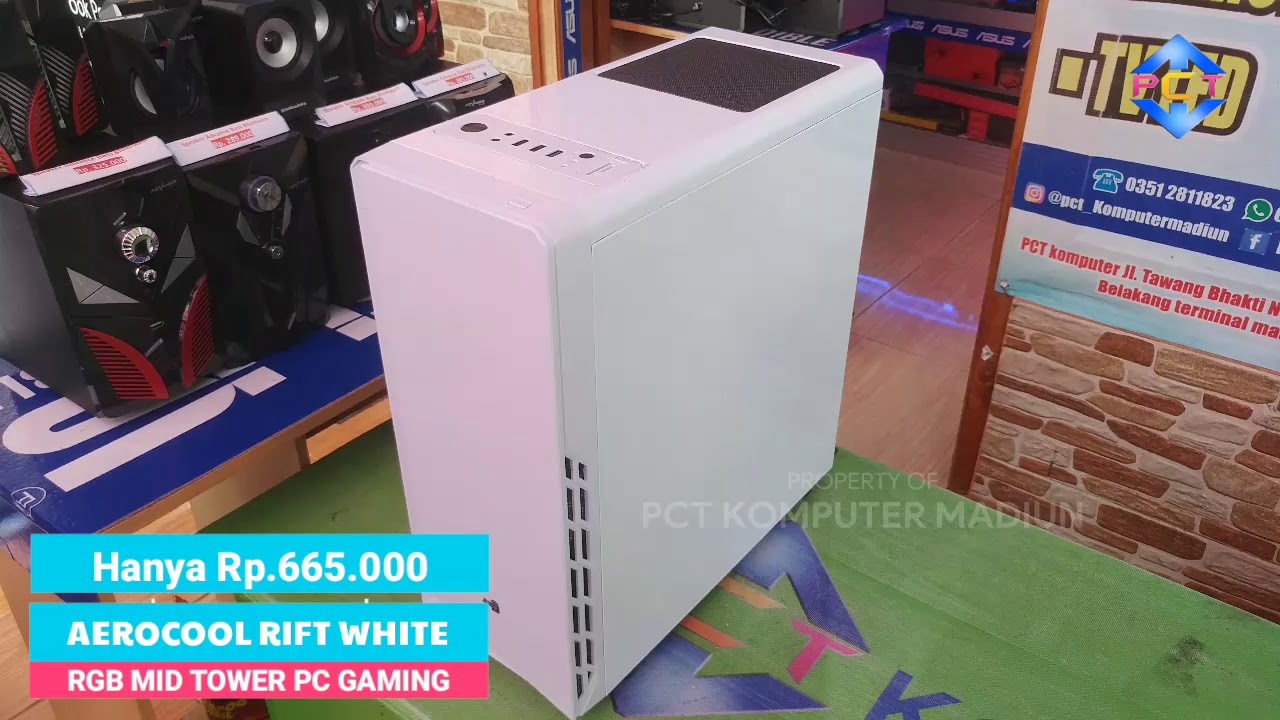 Aerocool Rift White Gaming RGB Case - Tempered Glass (Include 1x Fan ...