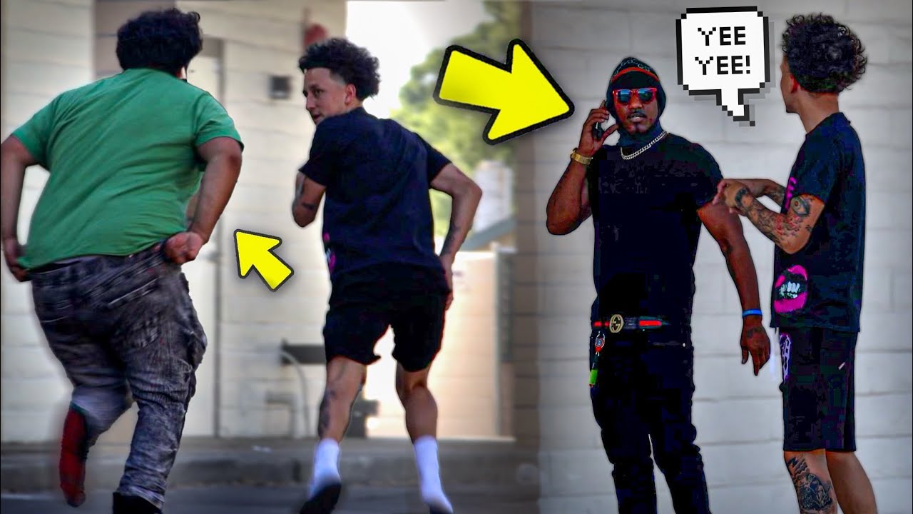 Throwing up Fake Gang Signs In The Hood Prank GETS WILD! - YouTube