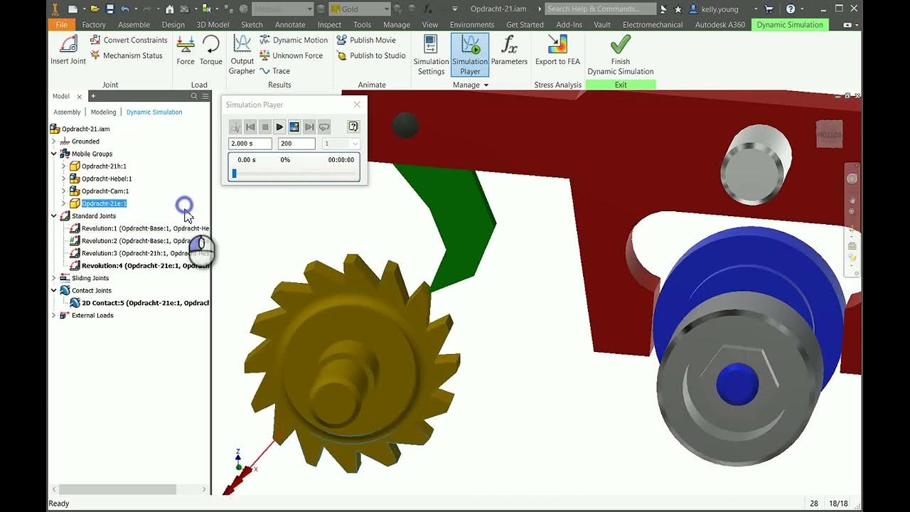 Rack & Pinion 2D Contact Dynamic Simulation - YouTube