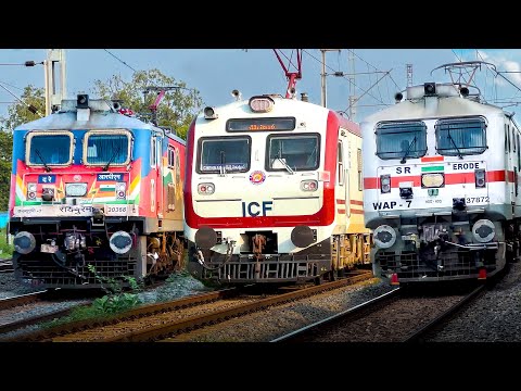 16 Electric TRAIN VIDEOS | HIGH SPEED SUPERFAST Trains & MEMU Trains | Indian Railways