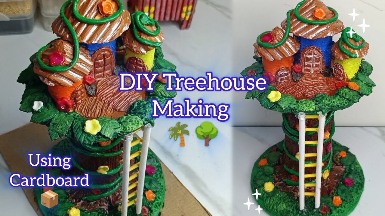 DIY Cardboard Treehouse 🌳 | Easy & Fun Craft for Kids! - YouTube