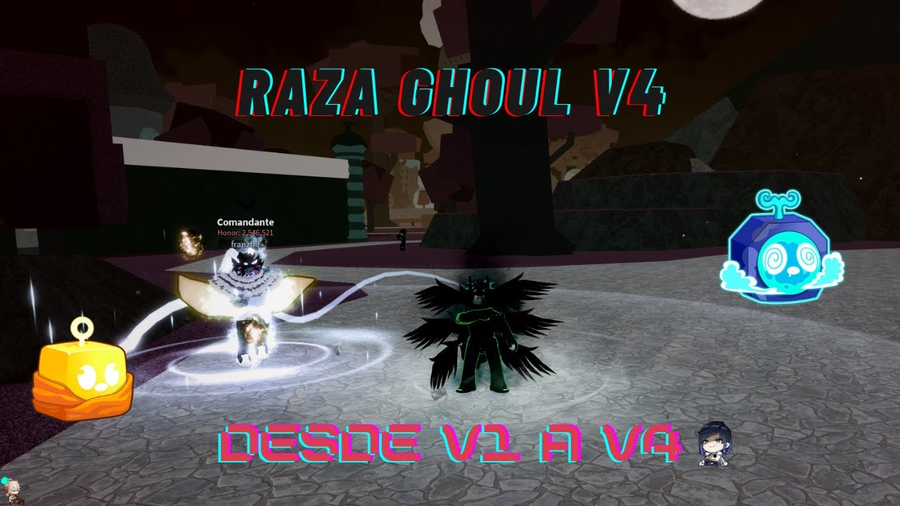 Raza Ghoul Evolucion Desde La V1 Hasta La V4 En Blox Fruits Roblox Con ...