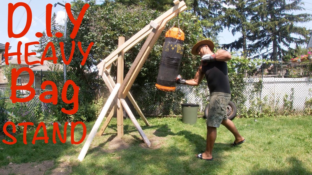 DIY HEAVY PUNCHING BAG STAND for BOXING! - YouTube