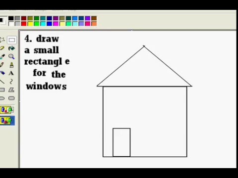 How To Draw A Simple House Ms Paint - YouTube