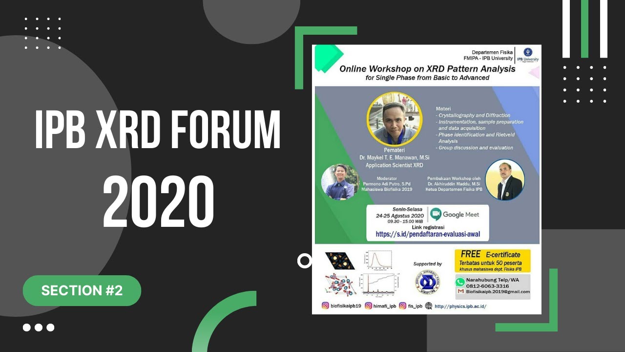 IPB XRD FORUM | Online Workshop on XRD Pattern Analysis for Single ...