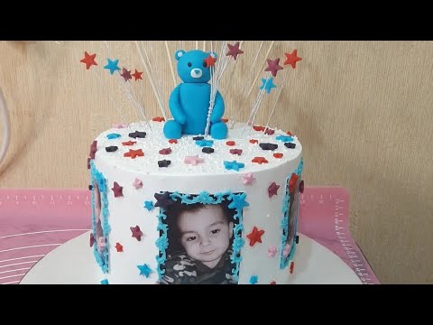 Ayıcıklı ad günü tortu.Dogum gunu pastası.Торт с мишкой.Как сделать мишку из мастики #tort #торт