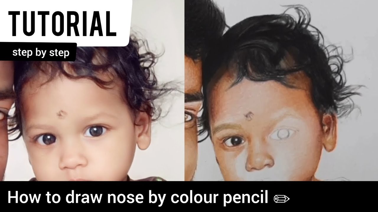 How To Draw Realistic Nose By Colour Pencils | Tutorial For BEGINNERS # ...