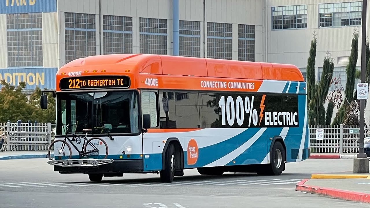 A ride on Kitsap Transit 2020 Gillig Low Floor Electric 4000E - YouTube