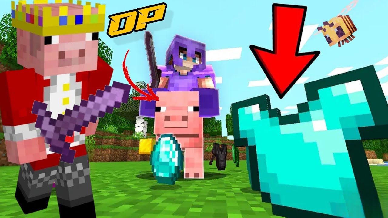 Minecraft But PIGS Drops OP Items… - YouTube