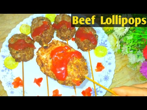 Beef Lollipop_Popsicle Recipe|Stick Beef Cutlet_Kabab|Easy Tea Time ...