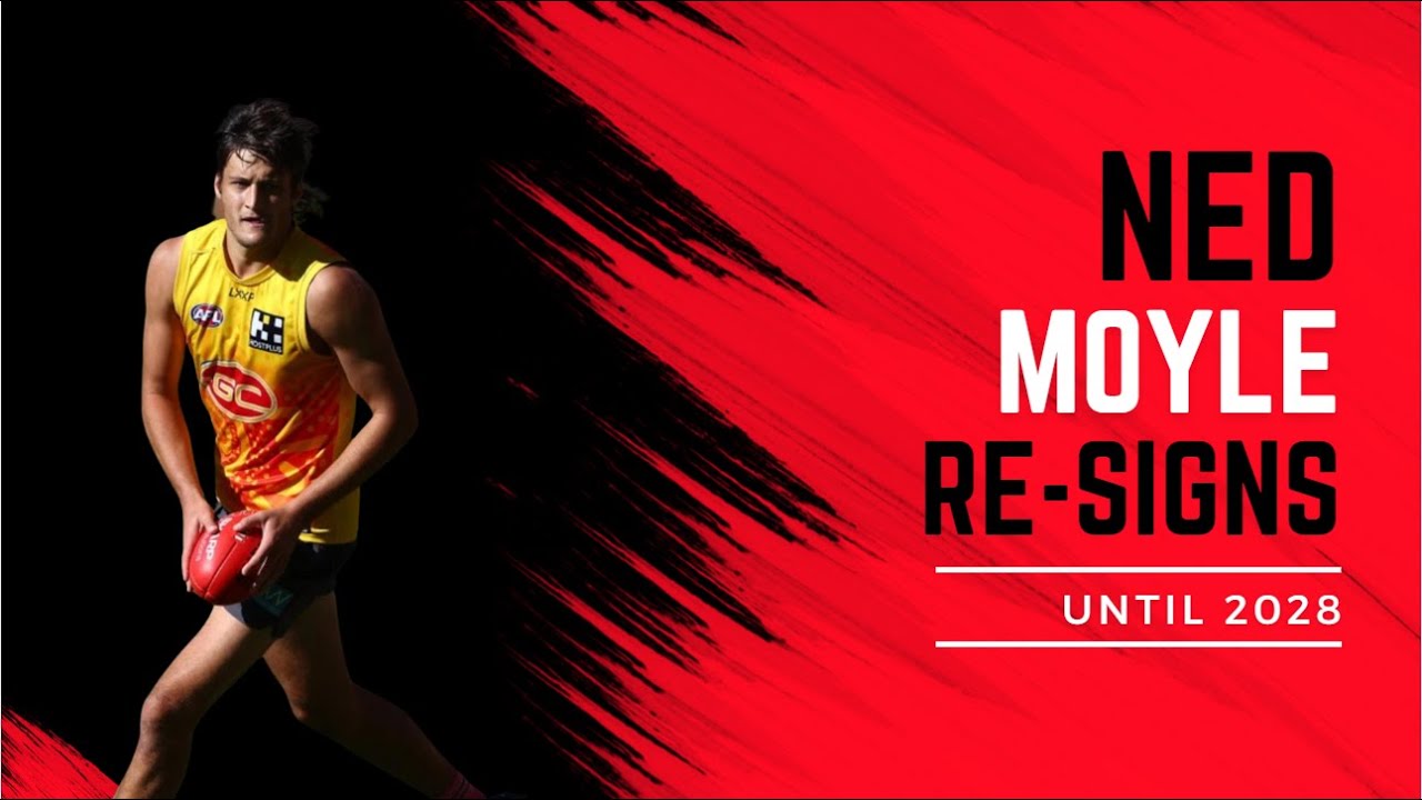 Ned Moyle Re-Signs I Gold Coast v Collingwood I AFL Round 16, 2024 ...