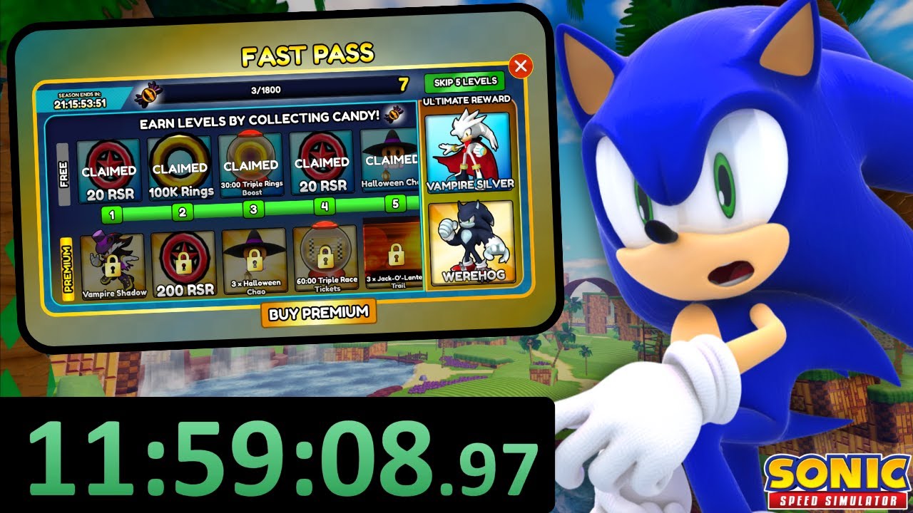 💨How FAST Can I Complete the Battle Pass In Sonic Speed Simulator - YouTube