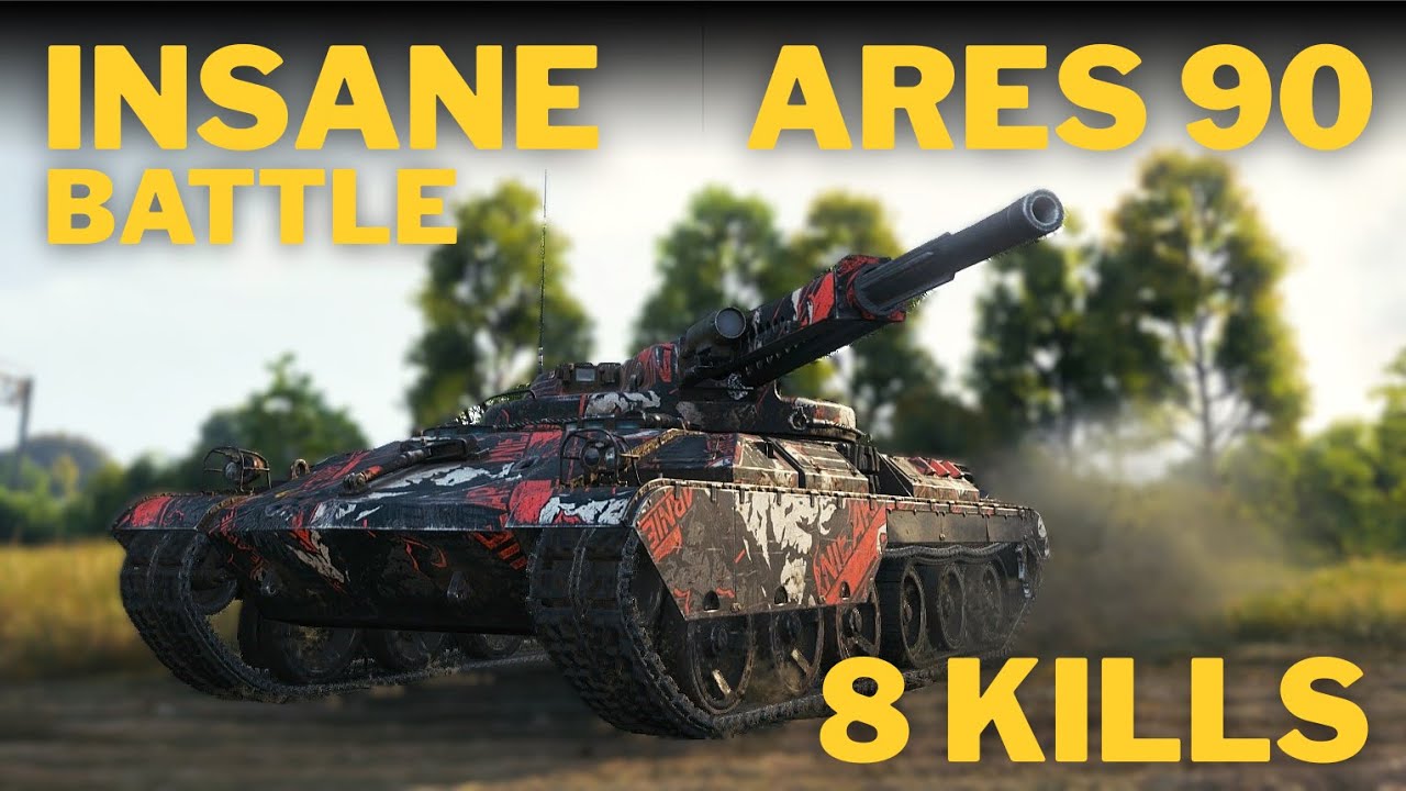 INSANE Battle in New ARES 90 - 8 Kills - Wot Update 2.1.1 CT - YouTube