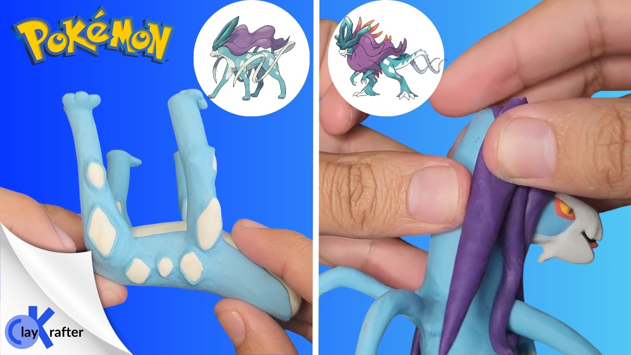 HOW TO MAKE SUICUNE & WALKING WAKE OUT OF CLAY!!! - YouTube