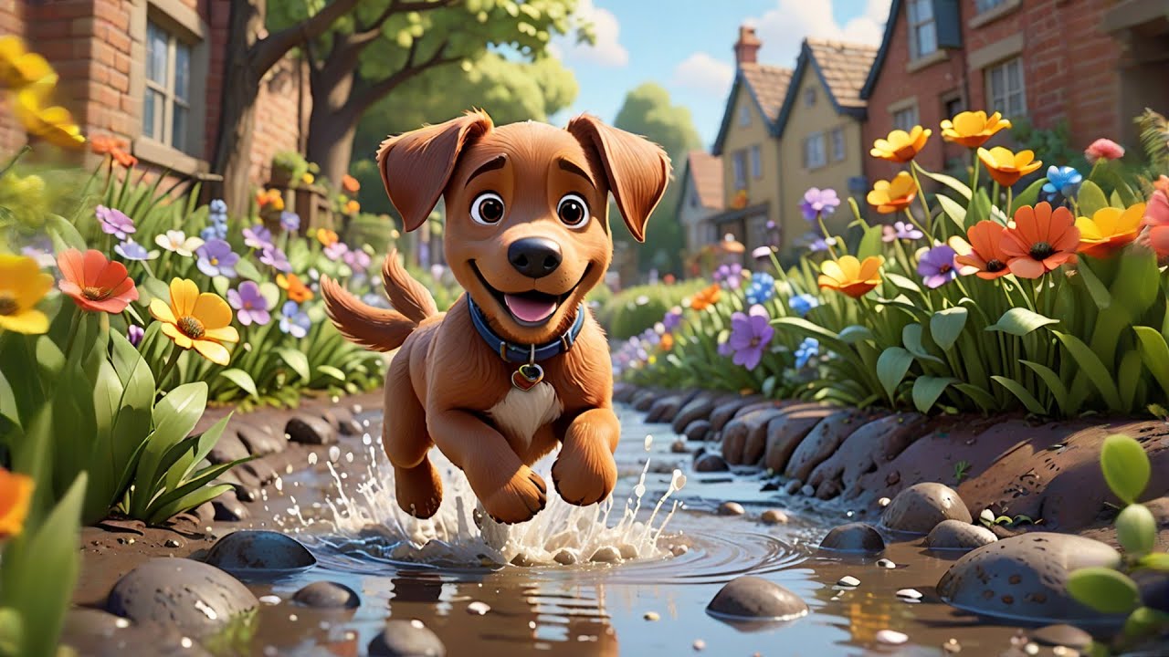 Puppy’s Muddy Puddle Splash 🐶🌧️ | Learn Weather Words & Fun Actions ...