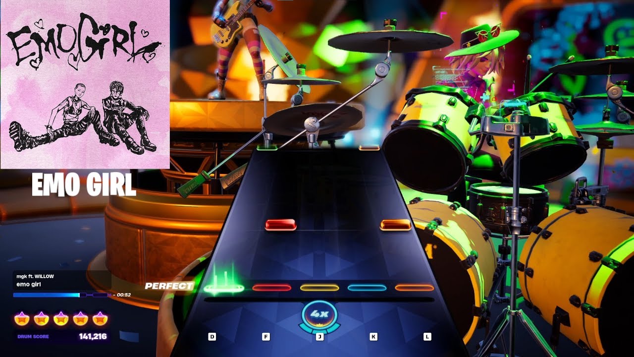 "Emo Girl" - Machine Gun Kelly 100% FC | DRUMS | EXPERT (Fortnite ...