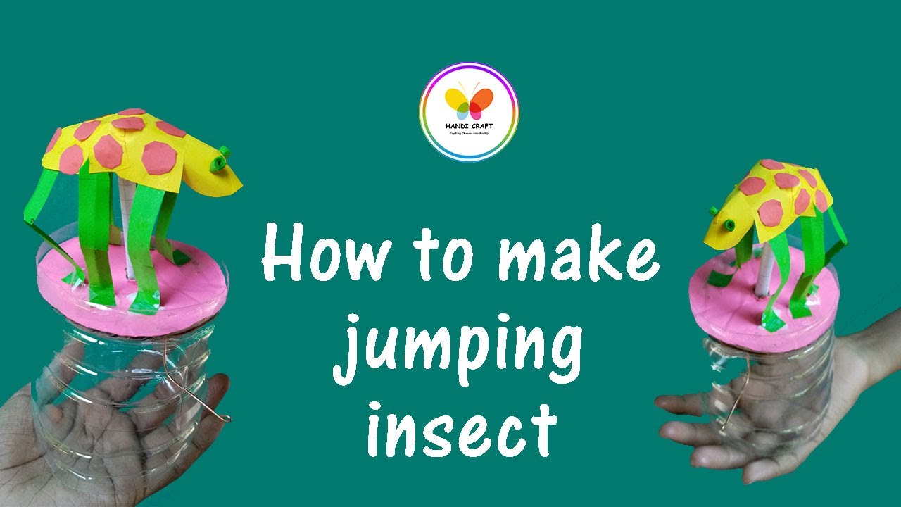How to make jumping insect tutorial #craft - YouTube